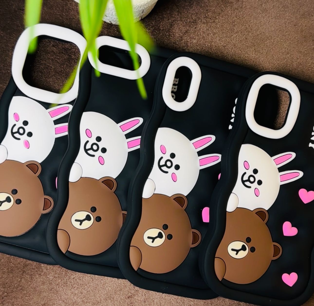 3D Cartoon Cony Bear Case (Purple Brown Black) – IPHONE COVERS