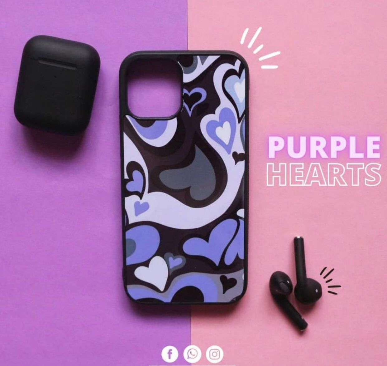 Purple Hearts Customized Case – IPHONE COVERS