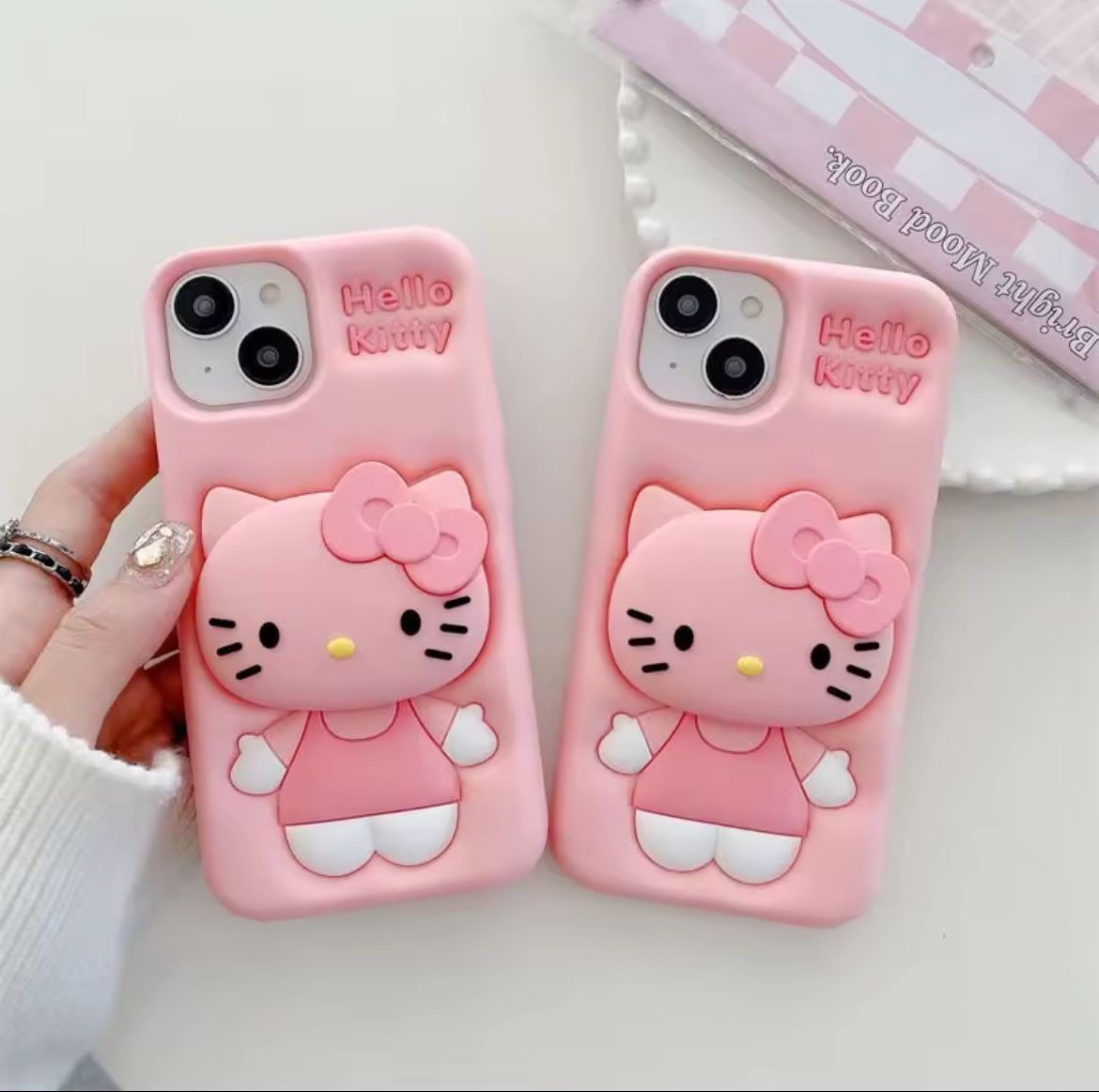3D Pink Hello Kitty Case with Holder (NEW) – IPHONE COVERS